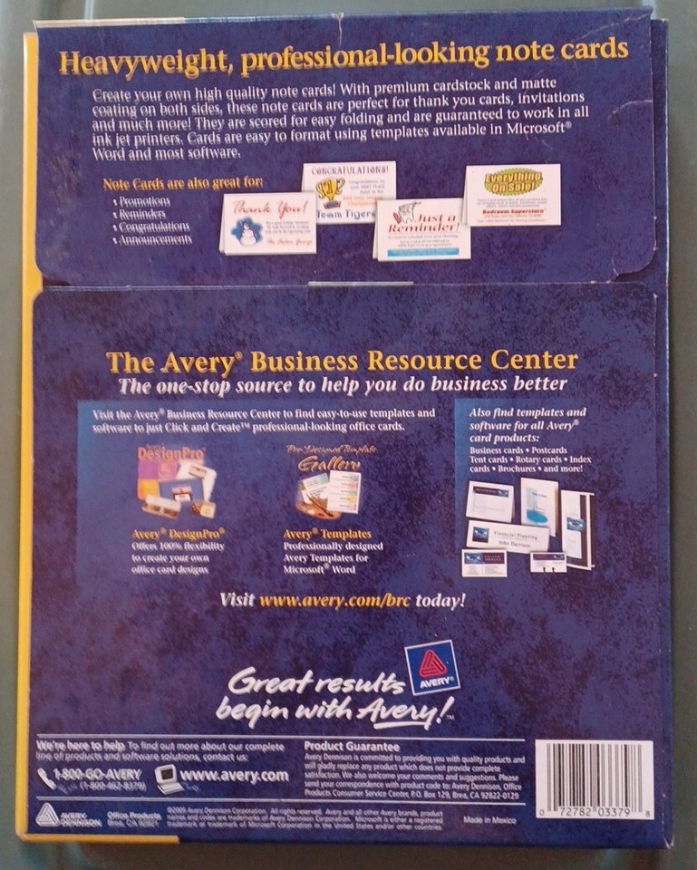 NEW! Avery 50 Textured Note Cards Inkjet 4.25 X5.5 Uncoated White ...