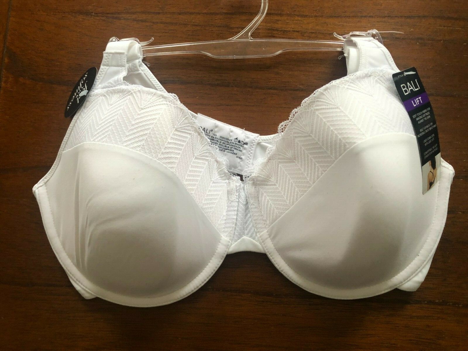 New Bali White Lines Lift Underwire DF0082 Bra 36D 42DD | eBay