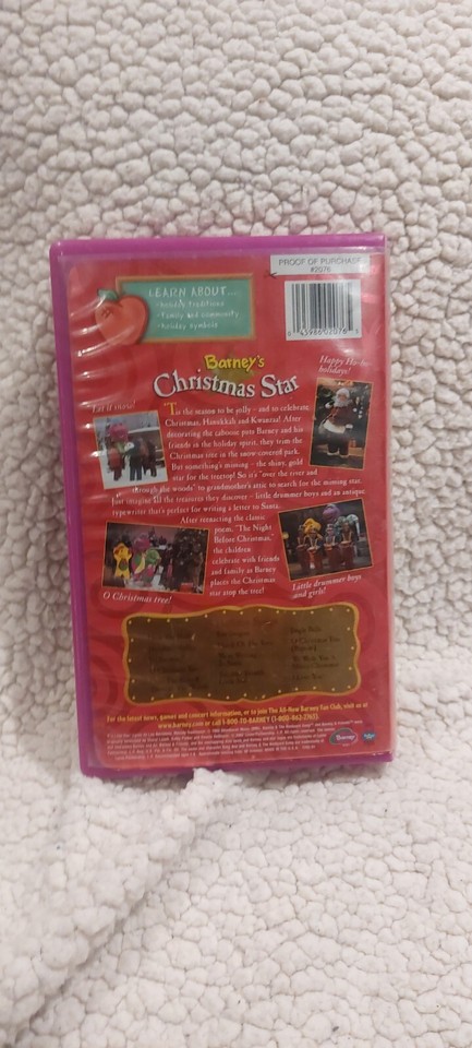 2002 Barney’s Christmas Star VHS Video Tape in case Movie TV Kids ...