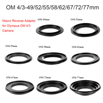 Macro Reverse Lens Adapter 49 52 55 58 62 67 72 77mm for Olympus Four ...