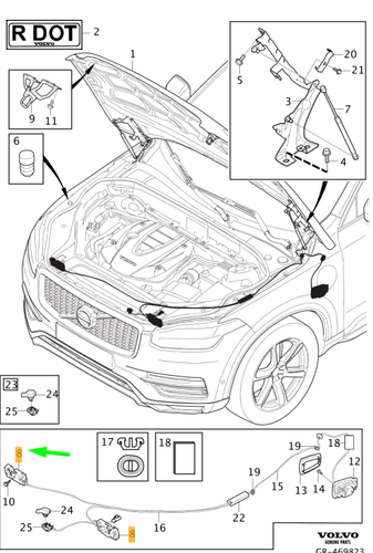 VOLVO XC90 MK2 Engine Hood Right Bonnet Lock 32226109 NEW GENUINE | eBay