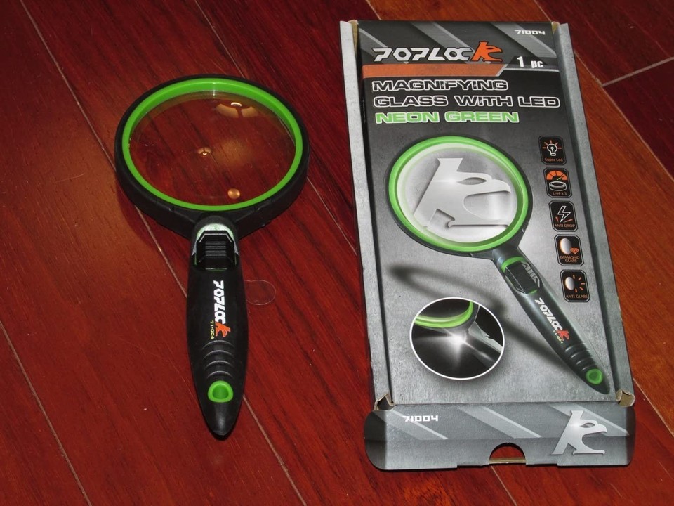 Magnifying Glass with Light, 5X Magnifying Lens, 2-Side Concave and ...