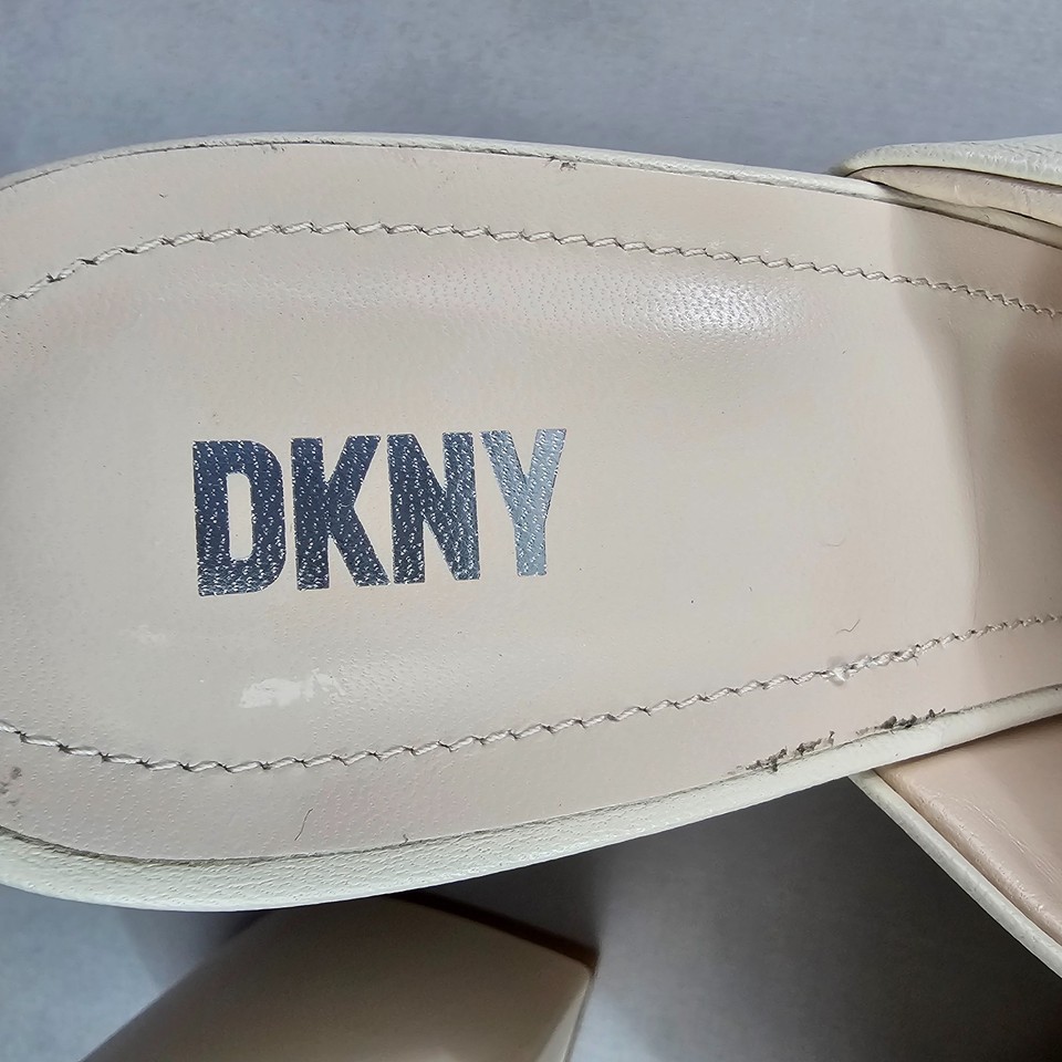 DKNY shoes heels womens 10 benedetta peep toe smooth leas cream Italy ...