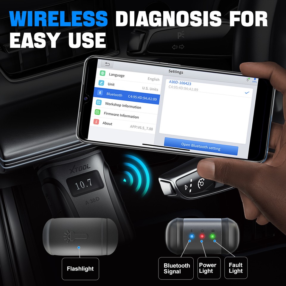 2025 XTOOL A30D Full Bi-Directional Diagnostic BT Scanner Auto ...