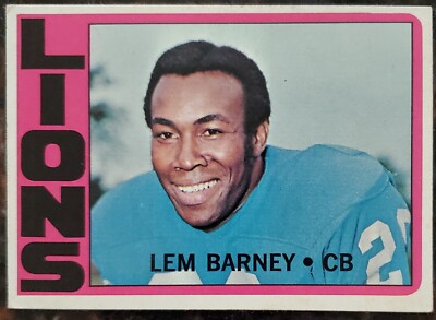 1972 Lem Barney Detroit Lions NFL Topps Card #42 HOF Jackson St. U.S ...