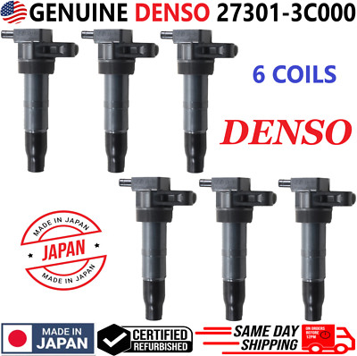 OEM GENUINE DENSO x6 Ignition Coils For 2010-2019 Hyundai & Kia V6 ...