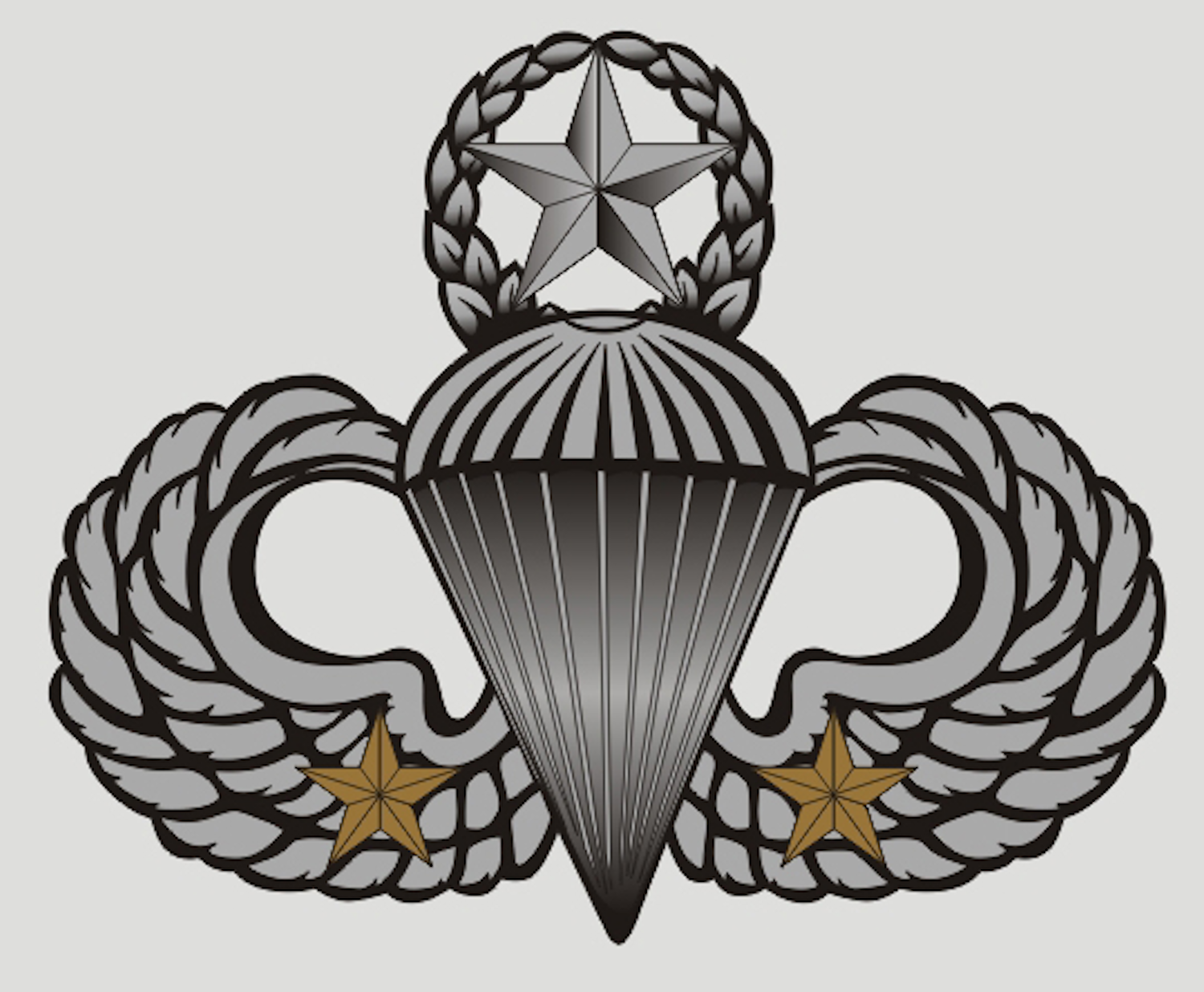 US ARMY JUMP MASTER WINGS WITH TWO COMBAT STARS(TWO JUMPS) STICKER ! | eBay