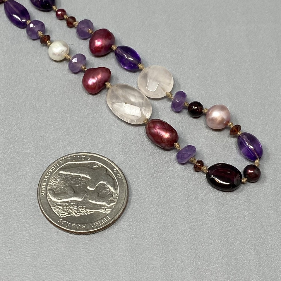 Sundance Catalog Necklace Peyote Bird Amethyst Rose Quartz Pearl ...
