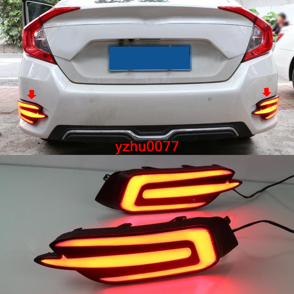 2016-2020 For Honda Civic Sedan LED rear bumper fog light / brake light ...