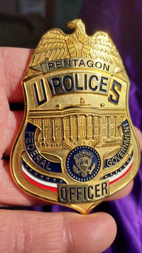 Pentagon Badge Badge US Police Officer Federal Government Replica Gold ...