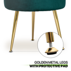 Green Modern Make Up Stool Nail Backless Accent Velvet Upholstered ...