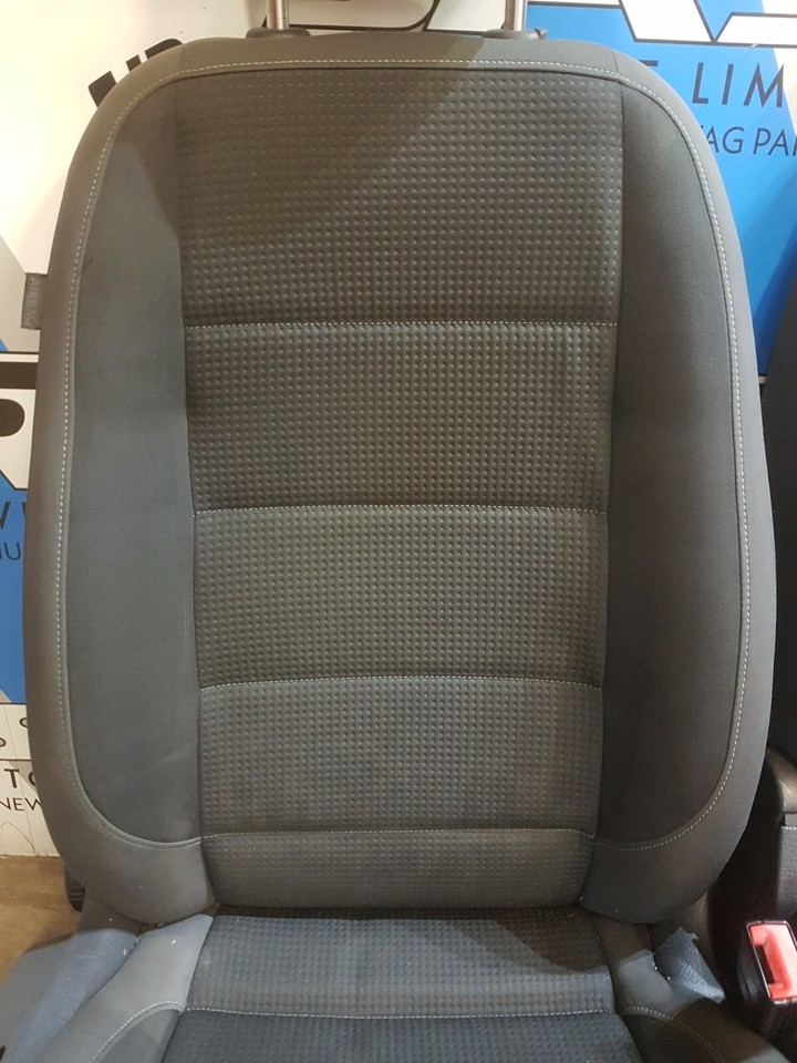 VW Touran Grey Cloth Front Seats with Rear Trays PAIR VW Caddy 2K / MK3 ...