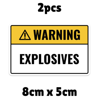 2 x Explosives Warning Safety Sign Label Sticker Decal | eBay Australia
