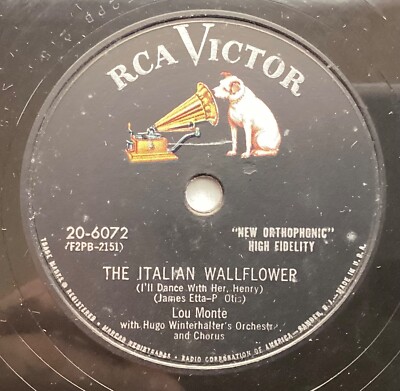 Lou Monte – 78 rpm RCA Victor 20-6072: The Italian Wallflower/Dreamboat ...