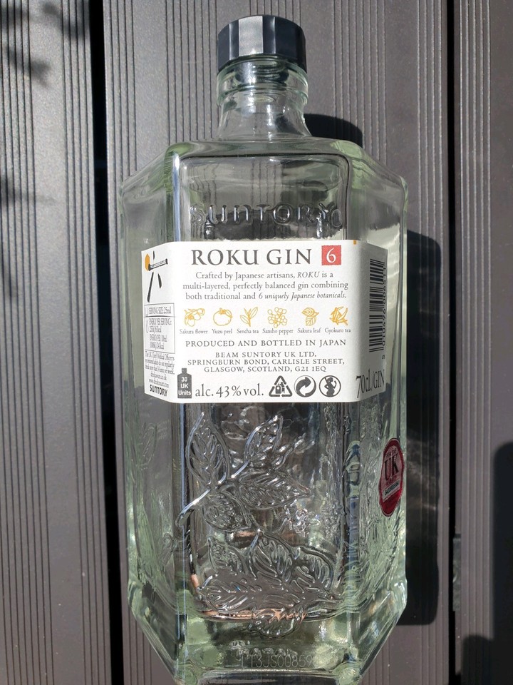 Japanese Roku Craft Gin Hexagonal 700ml Decorative Bottle Upcycling ...