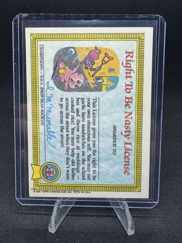 1985 Topps Garbage Pail Kids GPK Card First Series 1 OS1 Matte 27a ...