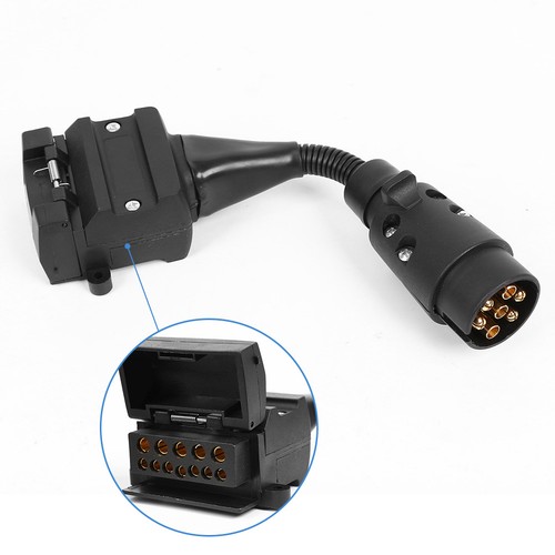 CAR Trailer Adaptor Plug -7 Pin round Male Plug to 12 Pin Female flat ...