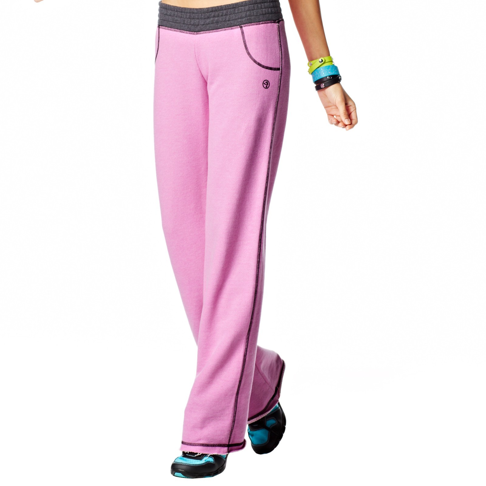 ZUMBA 2Pc.SET! Dance Fitness "Boogie Down" Light Sweats Pants + Halter ...