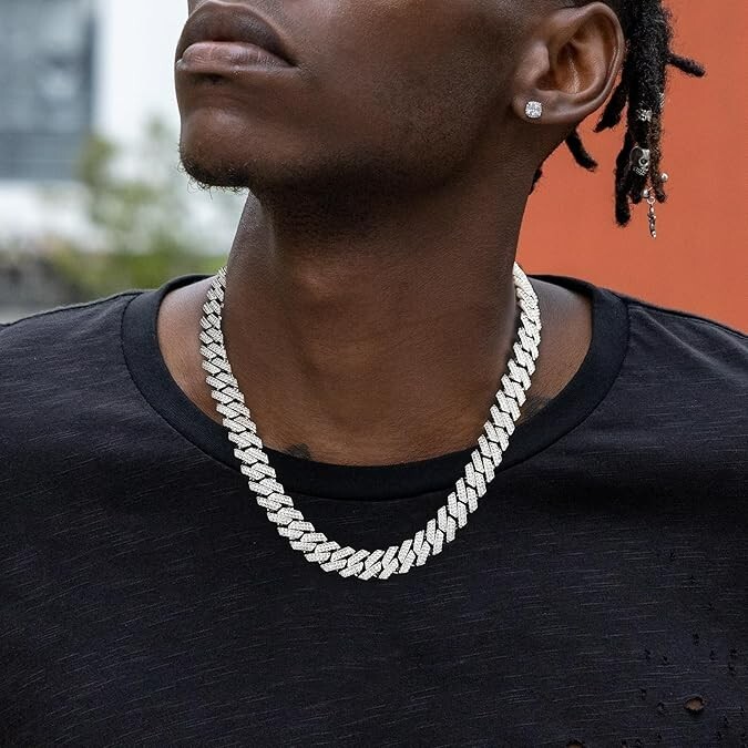 Gold Plated Stainless SteeI Iced CZ Out Cuban Link Bracelet Chain CZ ...