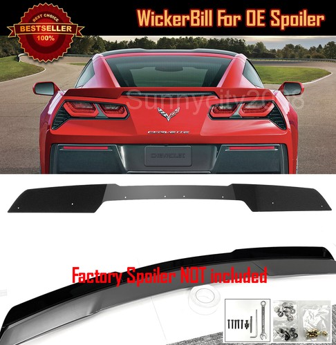 Gloss Black Rear Decklid Wing Spoiler Wickerbill Fit 14-19 Corvette C7 ...