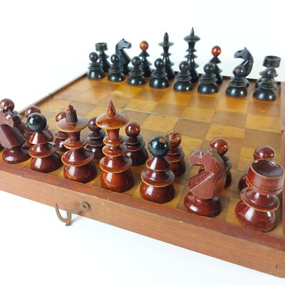 Vintage Hungarian Chess Set Wooden 1960s | eBay