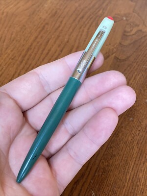 Vintage 100 USA Scripto Pen Click Red Retractable Two Tone Green Art ...