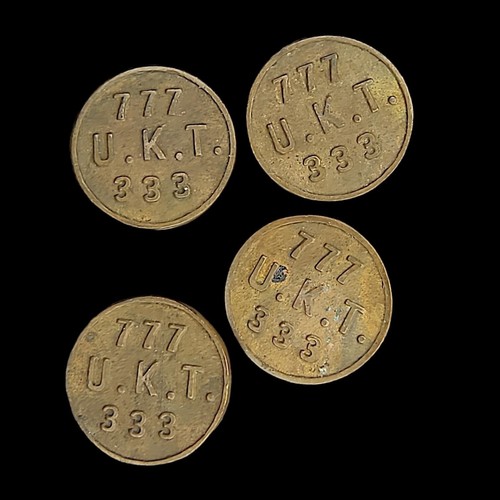 Antique Trade Token Buttons 777 U.K.T. 333 | eBay