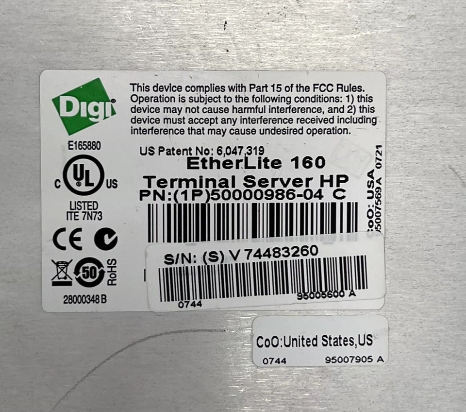 Digi Etherlite 160 EL-160 16 Port RJ-45 10/100 50000986-01 | eBay