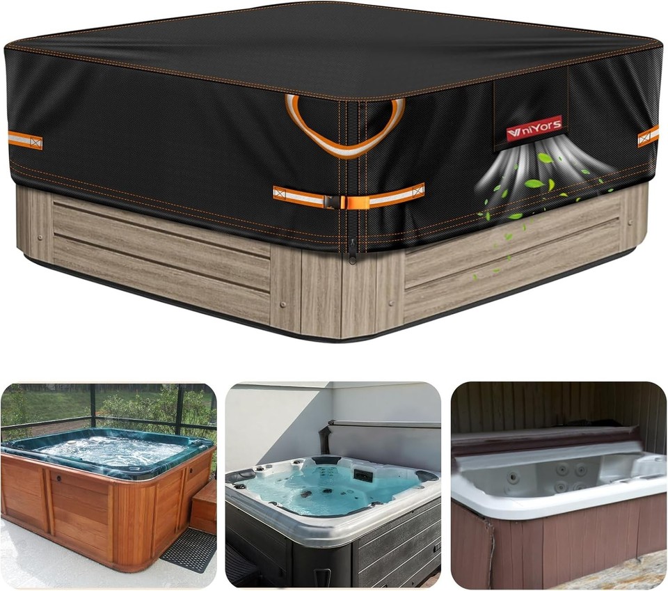 Secure 80x80 Hot Tub Cover - Oxford Waterproof & Easy Installation ...