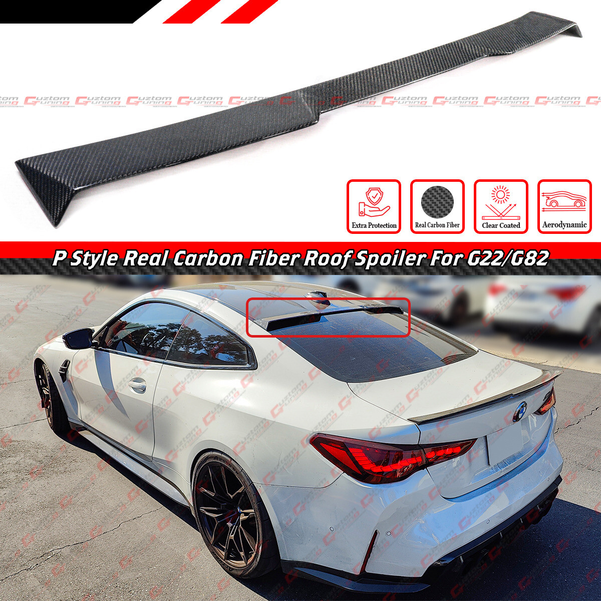 FOR 21-24 BMW G22 430i M440i G82 M4 COUPE P STYLE CARBON FIBER ROOF ...