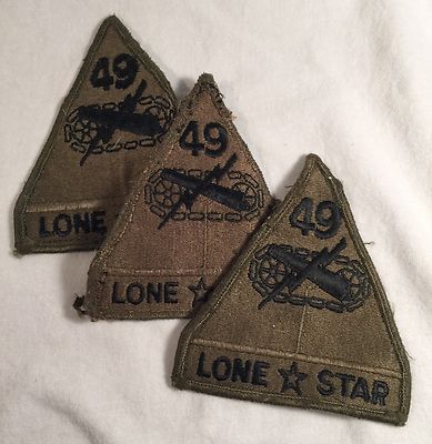 US Army 49th Armored Division Subdued Texas National Guard PATCH LOT (3 ...