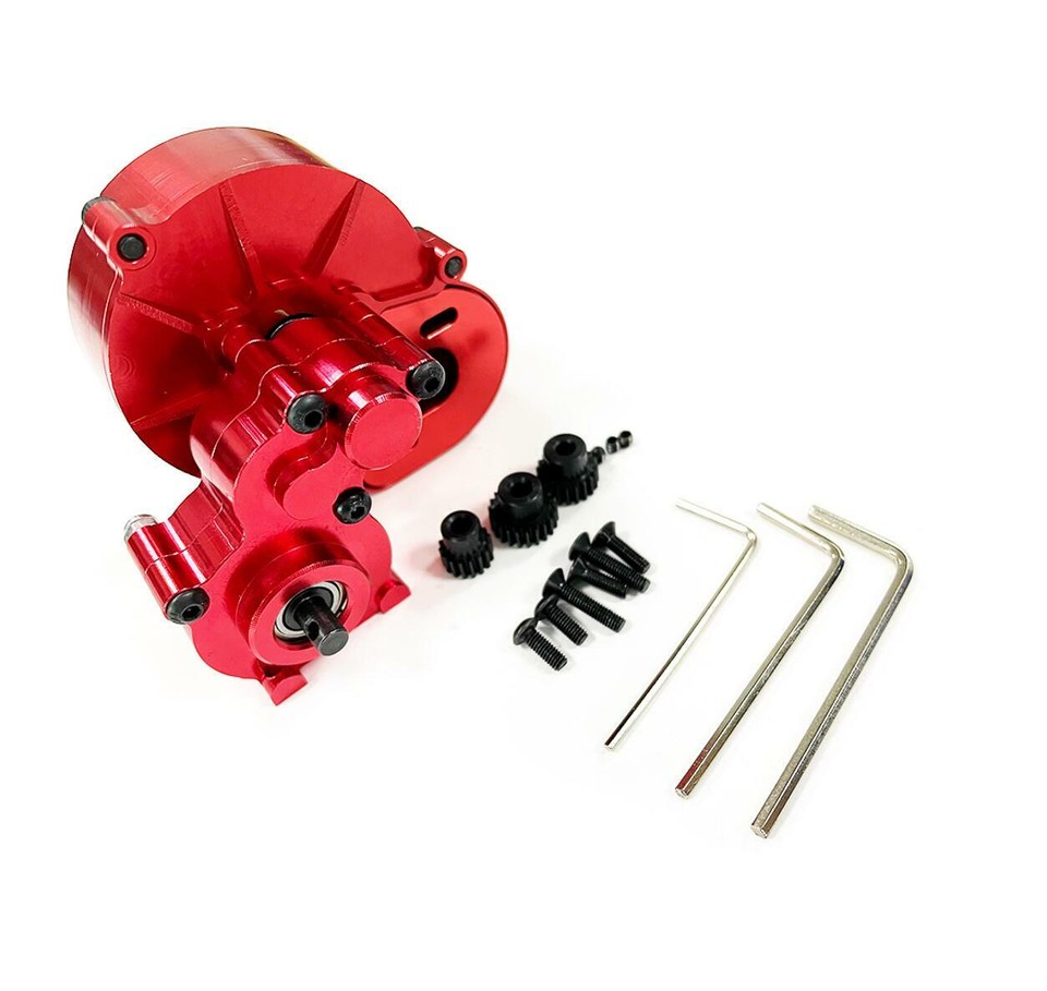 Alloy CNC Transmission Gearbox w/Steel Gear Fit RC 4WD 1/10 AXIAL SCX10 ...
