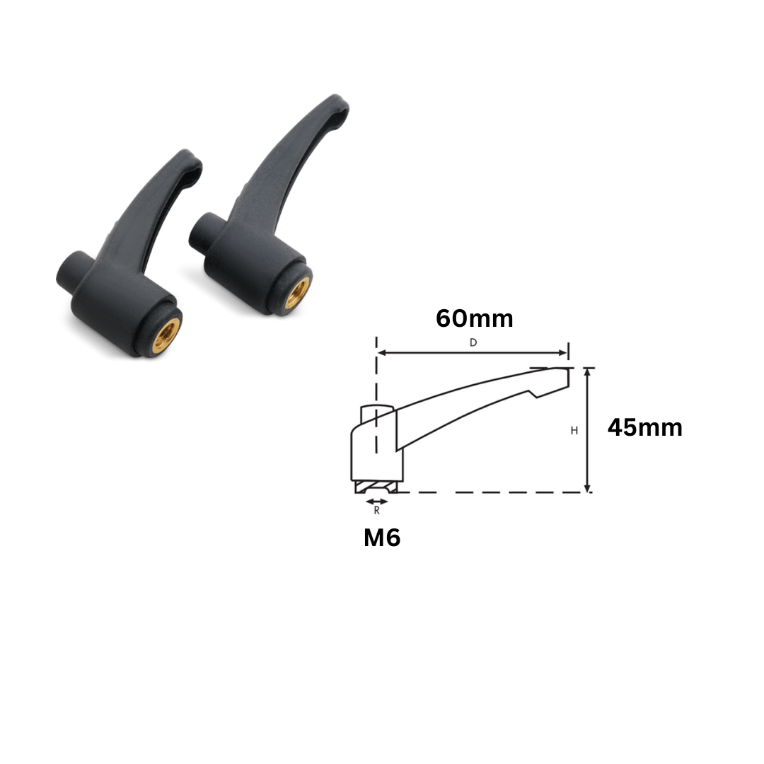 Machine Handle Adjustable Clamping Lever Male / Female Black Knob M6 M8 ...