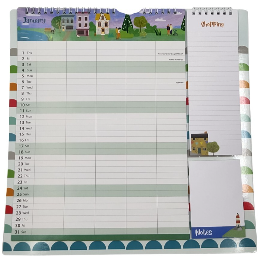 2026 Family Planner 5 Column Calendar Wall Organiser Shopping List ...