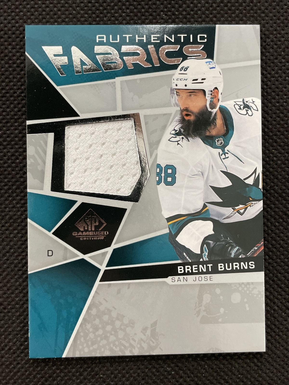 2021-22 UD SP Game Used Authentic Fabrics AF-BB Brent Burns WHITE | eBay