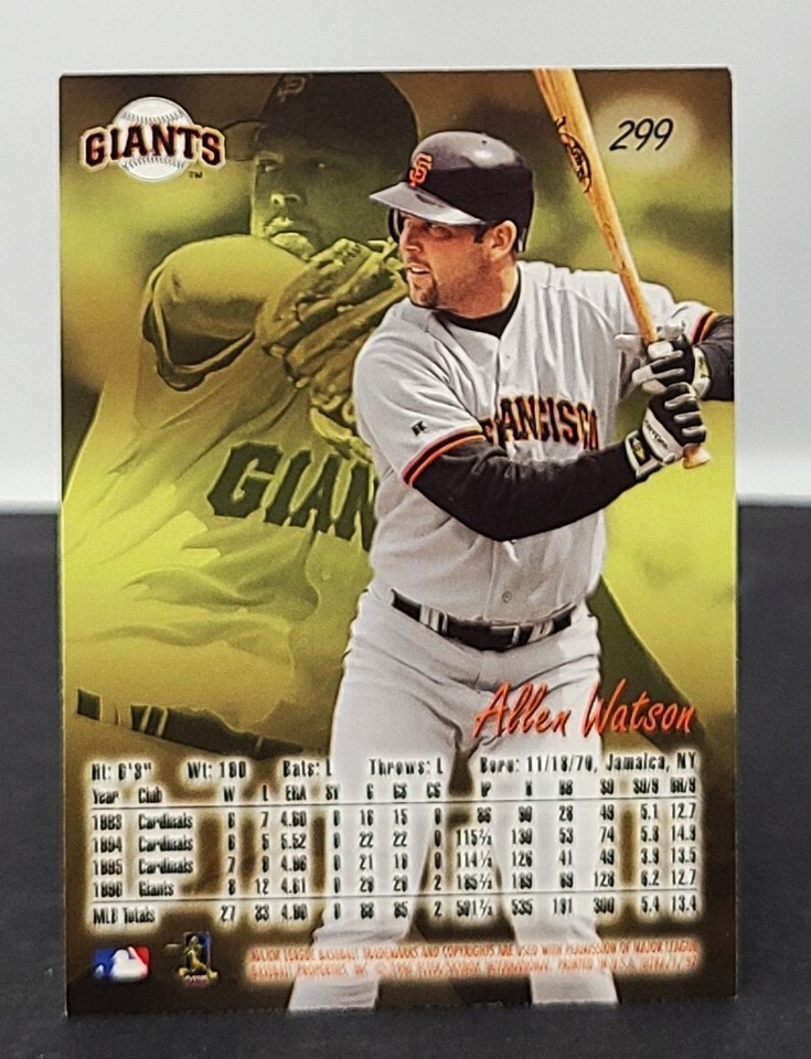 ALLEN WATSON Signed 1997 Fleer Ultra Baseball Card #299 San Francisco ...