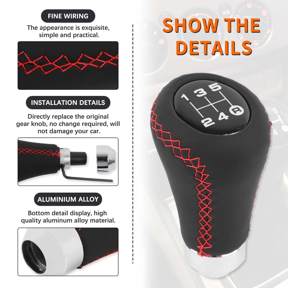 5 Speed Car Gear Stick Shift Handle Knob Shifter Lever Manual For Ford ...