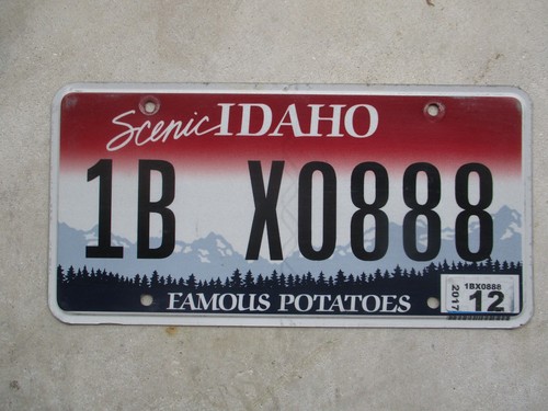 Idaho 2017 license plate # 1B X0888 | eBay