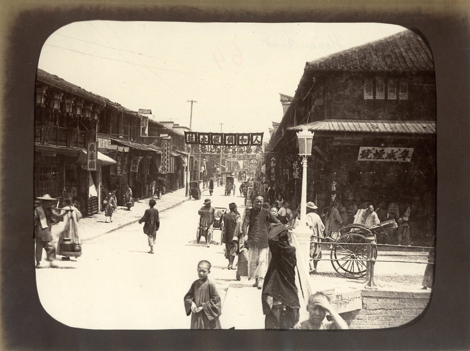 CHINA ALBUMEN PHOTOGRAPH 1880'S SHANGHAI MAIN STREET | eBay