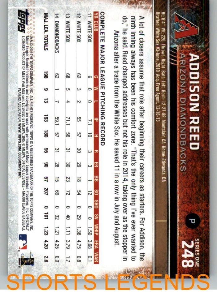 2015 Topps MLB #248 Addison Reed | eBay