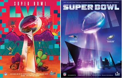 SUPER BOWL LVII 57 & LII 52 STADIUM PROGRAM SET PHILADELPHIA EAGLES ...
