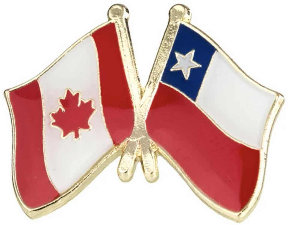 Canada Canadian National Flag Crossed Flags Friendship Chile Chilean ...