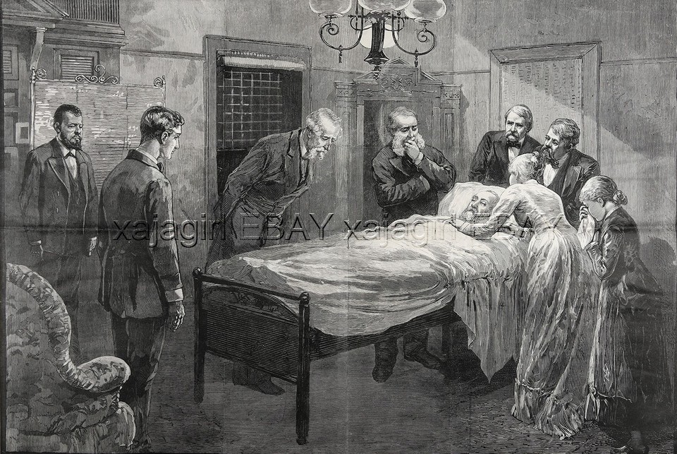 President Garfield Assassination Deathbed, Huge Double-Folio 1880s ...