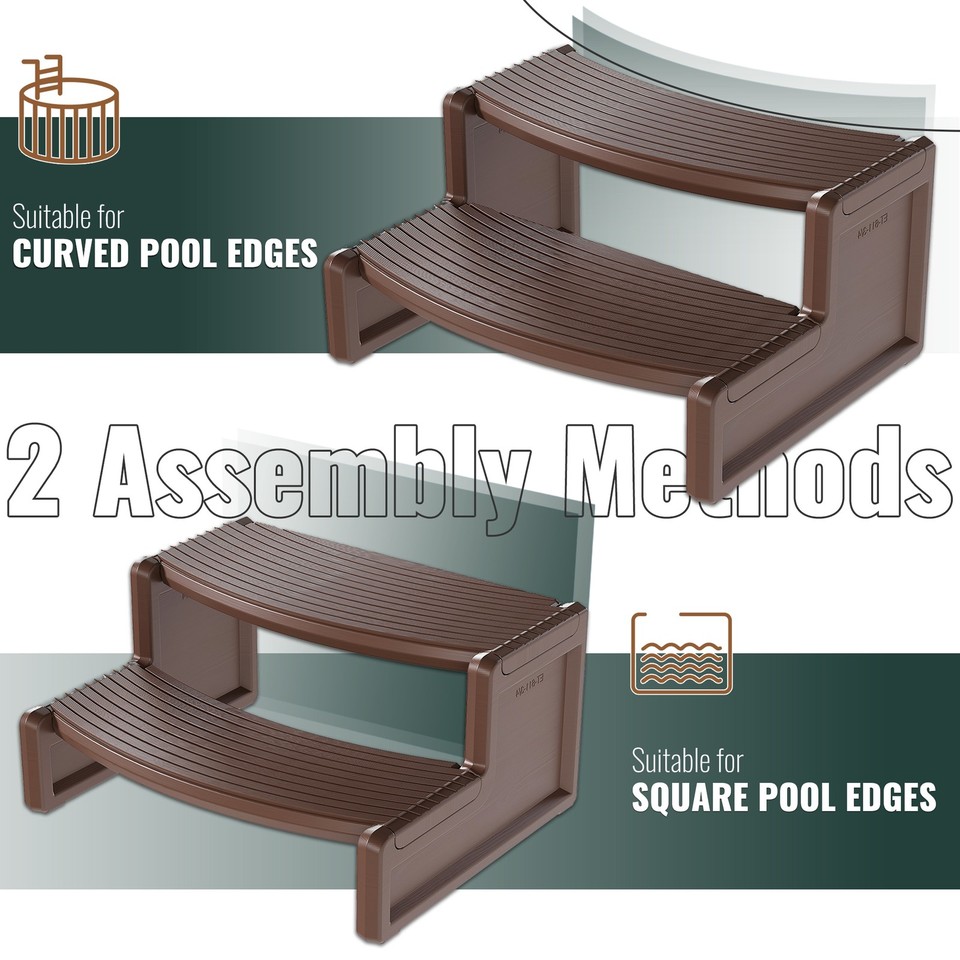 Universal Espresso Resin Pool Ladders Steps Handi-Step For Spa and Hot ...