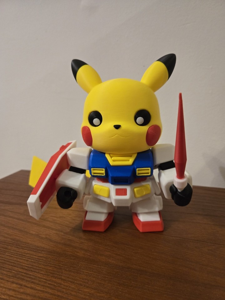 Pokemon Pikachu Gundam Armor Anime Figure Removable Helmet. | eBay