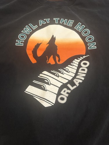 VTG Howl at the Moon Saloon Orlando Shirt Size 2XL Black Wolf Western ...