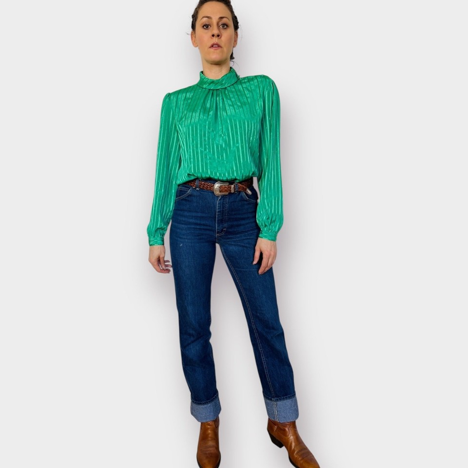80s Nicola Green Blouse Size L | eBay
