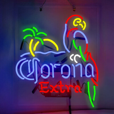 US STOCK Corona Beer Parrot Neon Signs 24x20 Beer Bar Man Cave Store ...