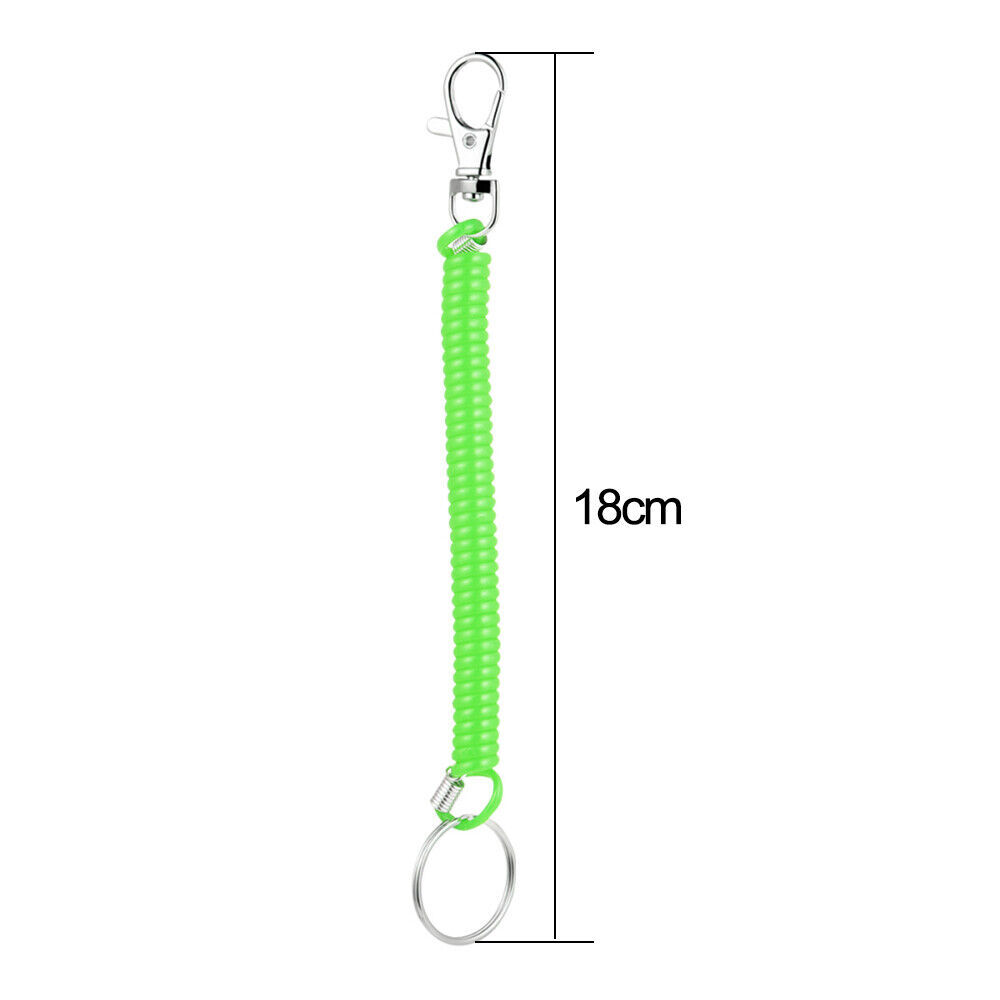 Retractable Spiral Clip On Ring Stretchy Elastic Coil Spring Keyring ...