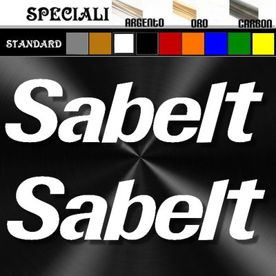 coppia adesivo sponsor sticker SABELT new prespaziato,tuning auto,casco ...
